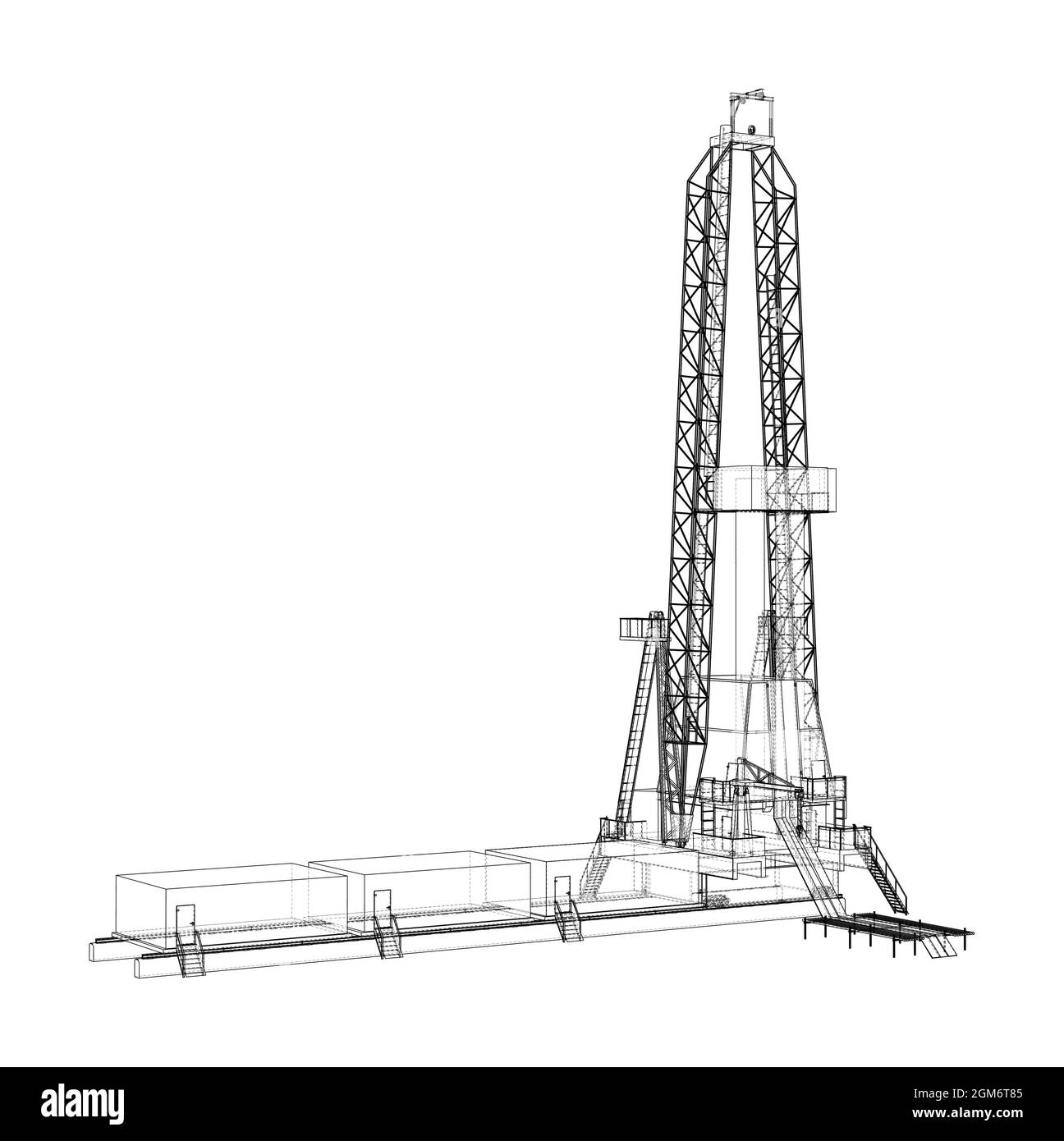Blueprint oil rig silhouette hi-res stock photography and images - Alamy