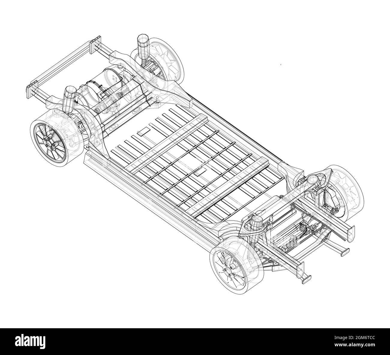 Electric Car Chassis with battery. Vector Stock Vector Image & Art - Alamy