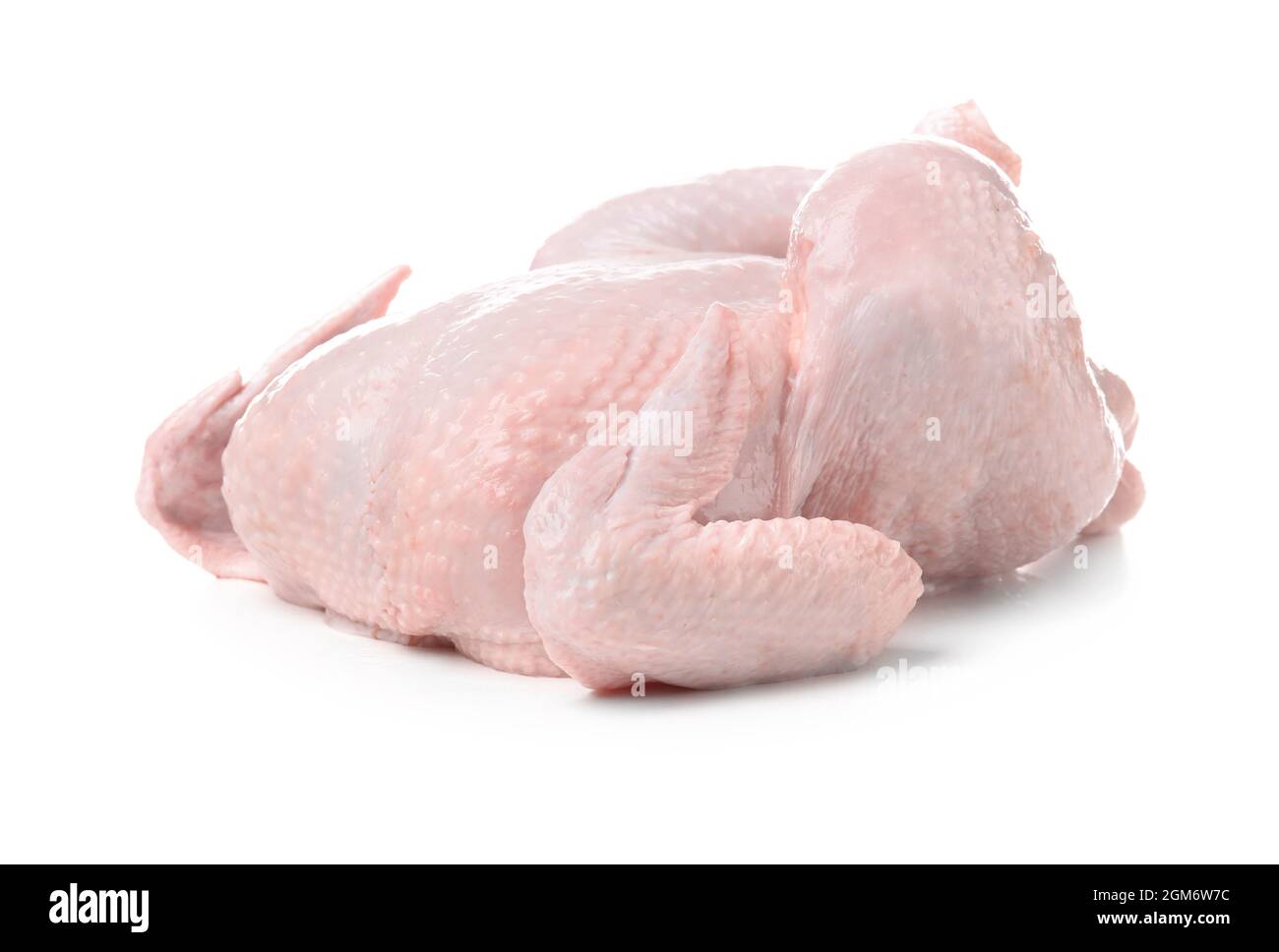 Fresh whole chicken on white background Stock Photo - Alamy