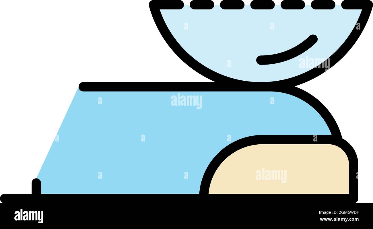 Eye lens icon. Outline eye lens vector icon color flat isolated on ...