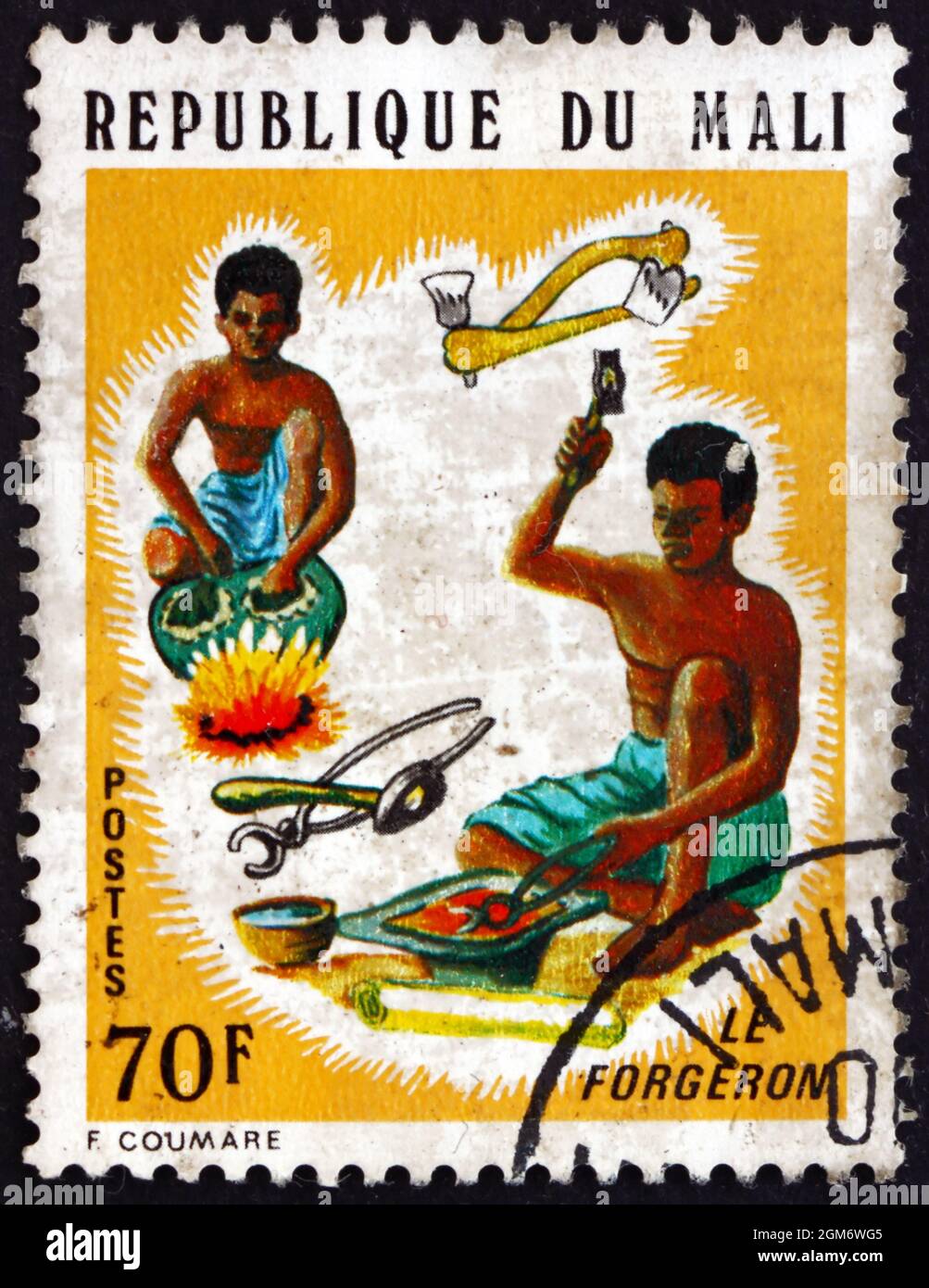 MALI - CIRCA 1974: a stamp printed in Mali shows Smiths, Artisans of ...