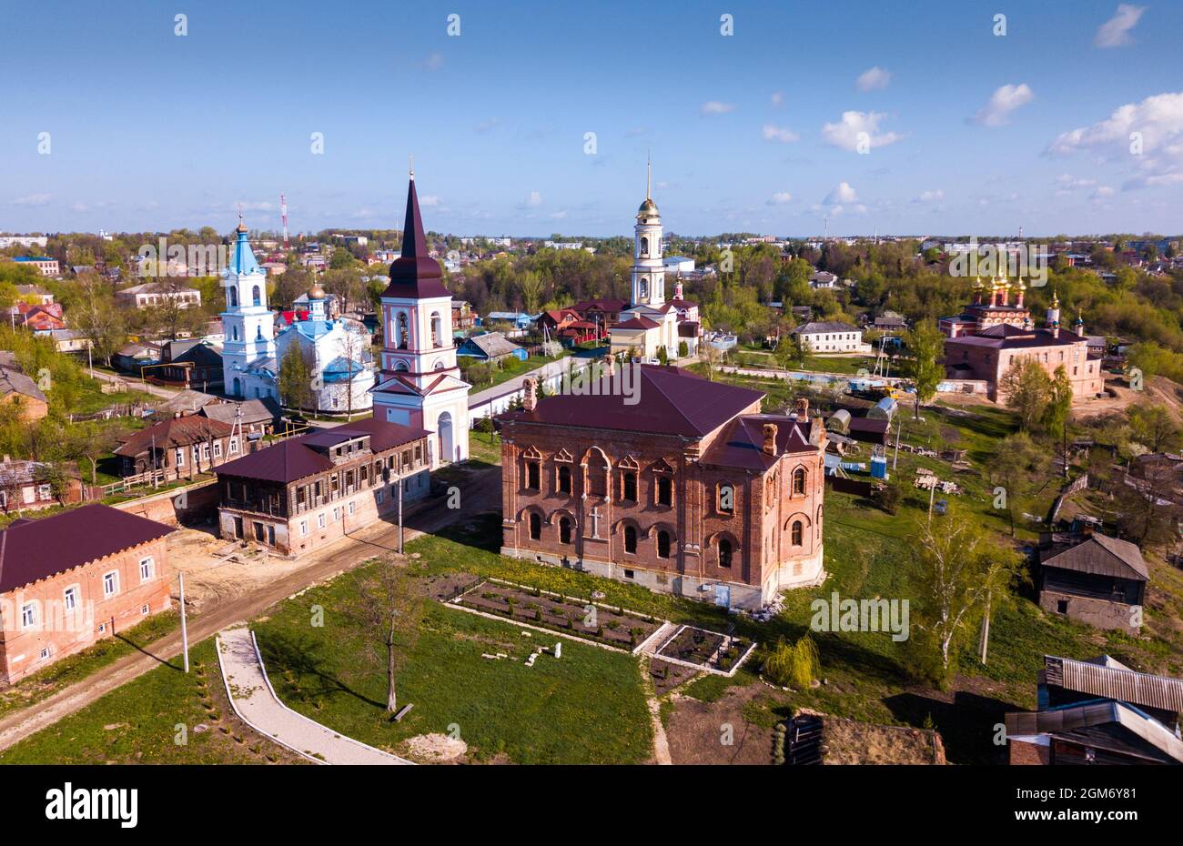 Aerial view of Belyov with churches, Russia Stock Photo - Alamy