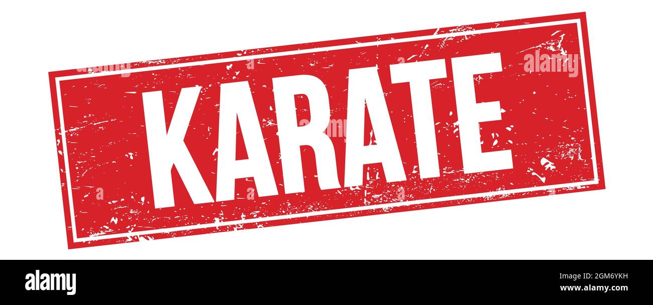 KARATE text on red grungy rectangle stamp sign Stock Photo - Alamy