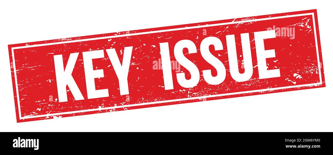 KEY ISSUE text on red grungy rectangle stamp sign Stock Photo - Alamy