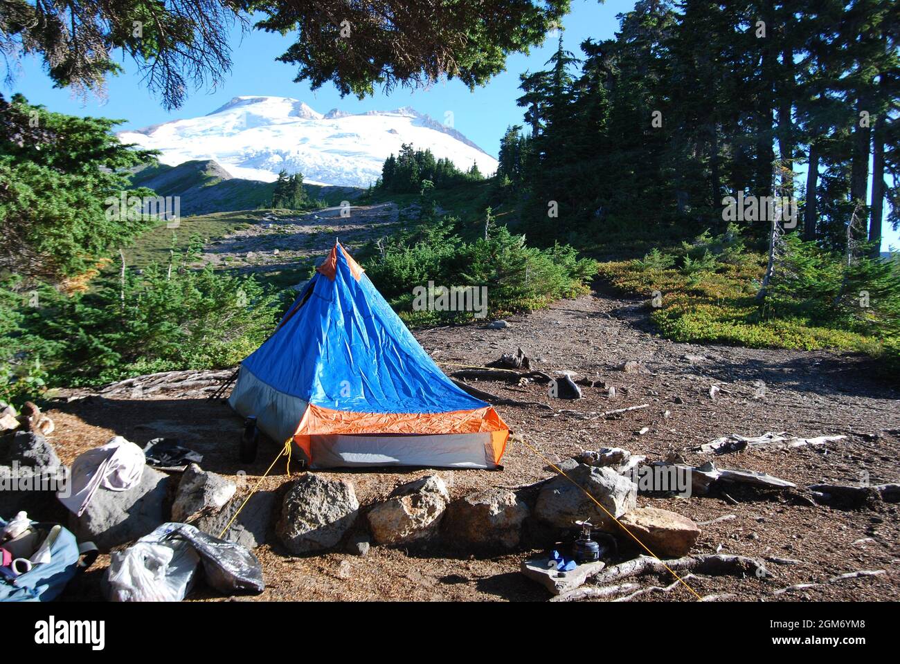 Campsite on Railroad Grade, Mt. Baker Stock Photo - Alamy