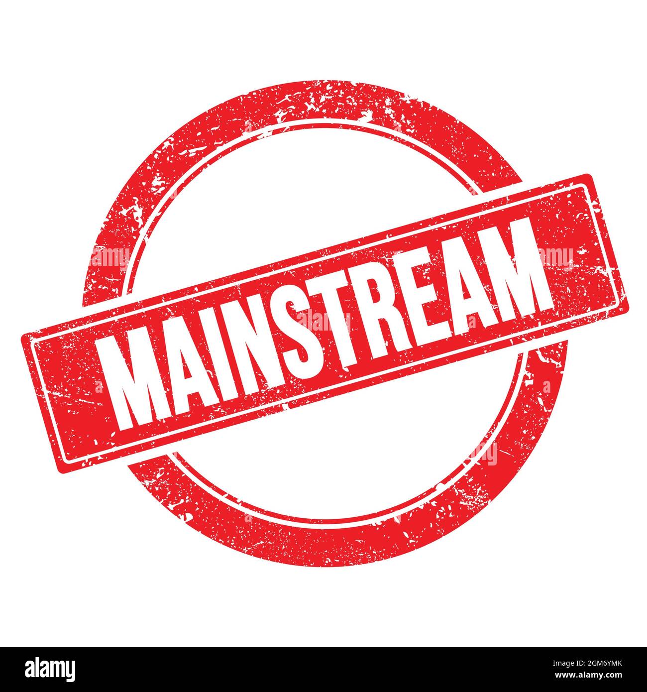 MAINSTREAM text on red grungy round vintage stamp Stock Photo - Alamy