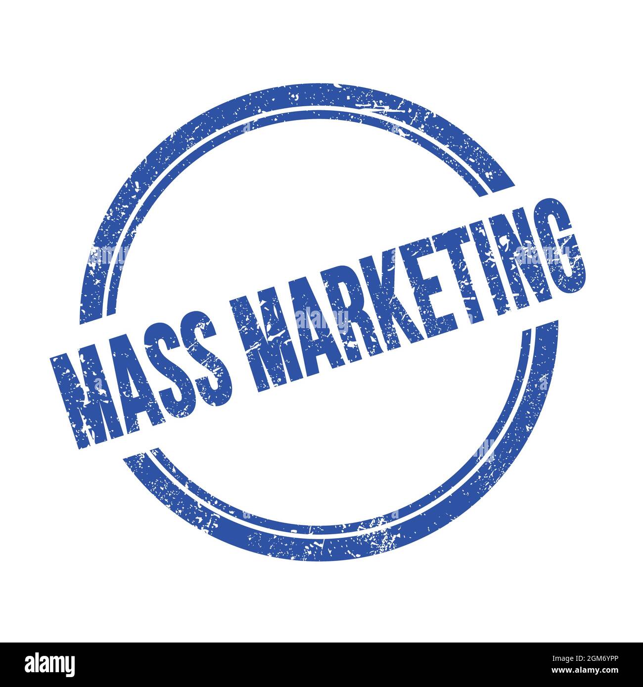MASS MARKETING text written on blue grungy vintage round stamp Stock ...