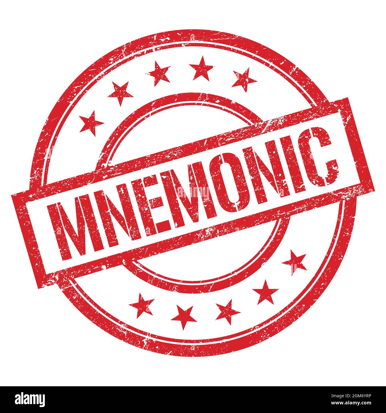 MNEMONIC text written on red round vintage rubber stamp Stock Photo - Alamy