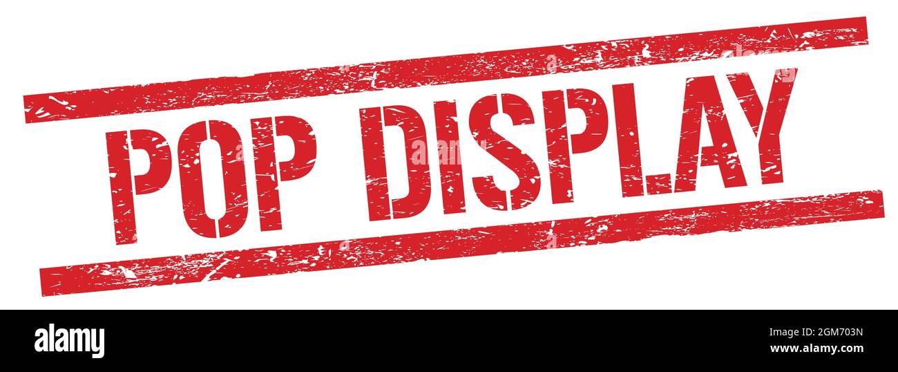 POP DISPLAY text on red grungy rectangle stamp sign Stock Photo - Alamy