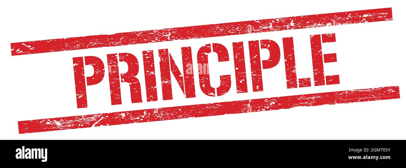 PRINCIPLE text on red grungy rectangle stamp sign Stock Photo - Alamy
