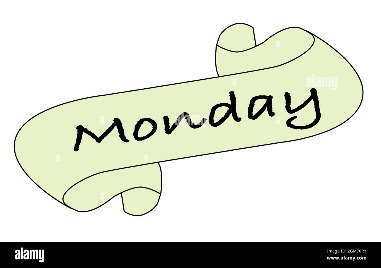 A Monday message scroll isolated over a white background Stock Photo ...