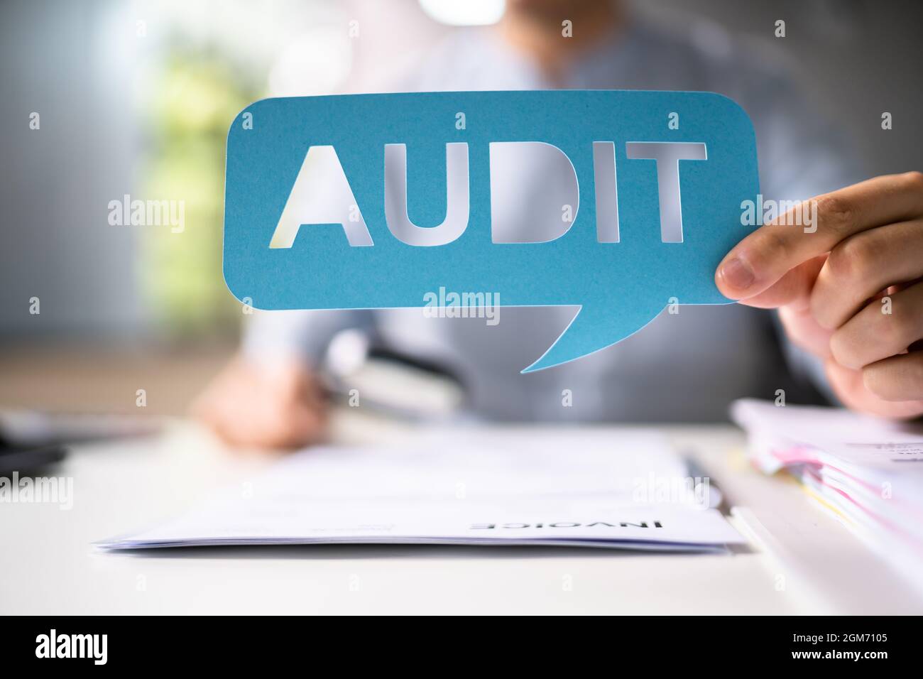 Auditor Doing Tax Fraud Investigation Using Magnifying Glass Stock ...