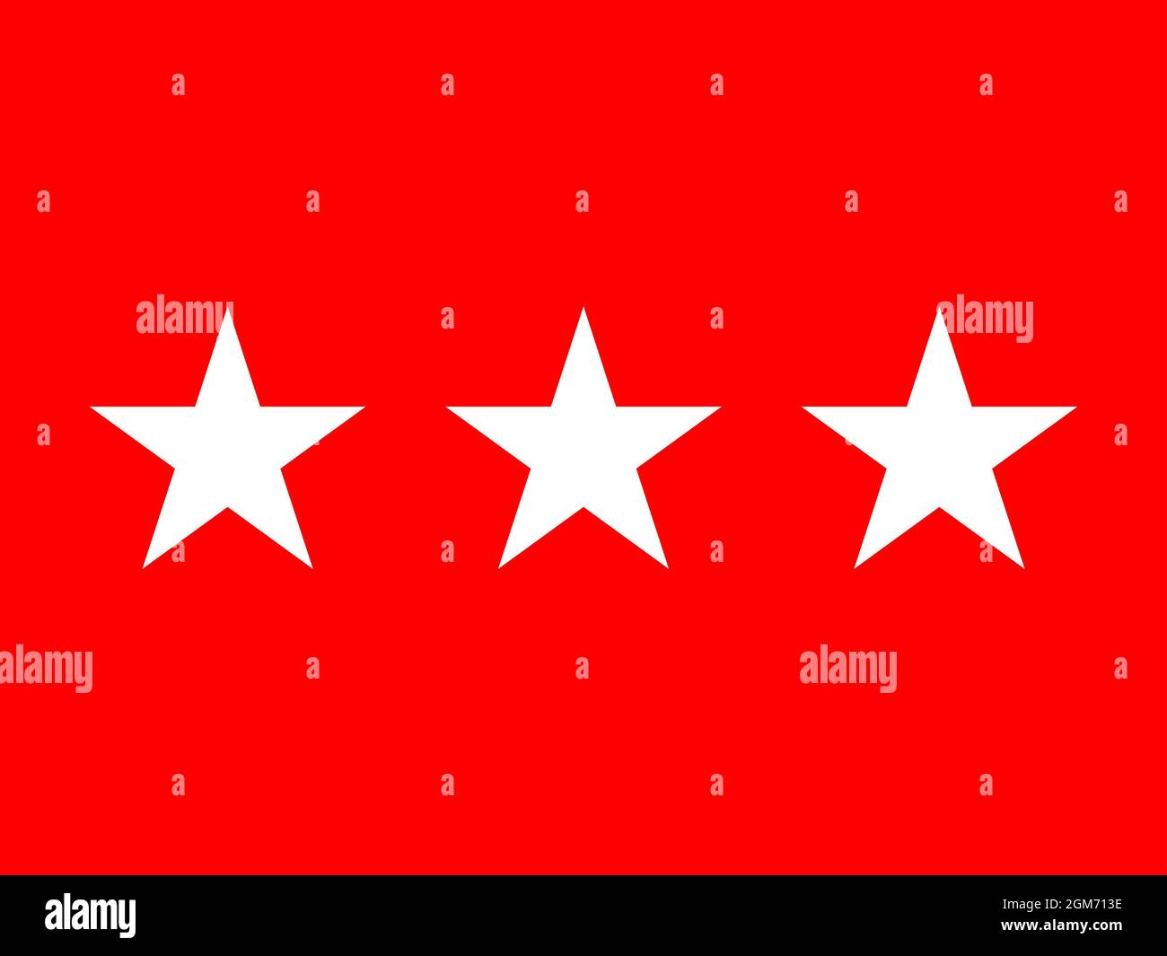 The flag of a USA army Lieutenant General of a tri of white stars set ...
