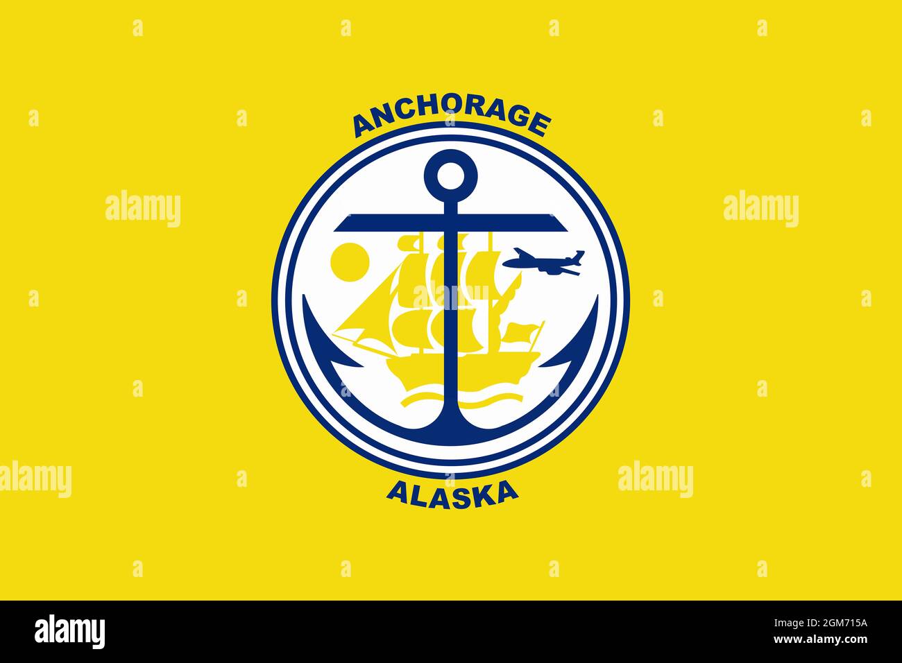 The traditional flag of the Alaska city of Anchorage Stock Photo - Alamy