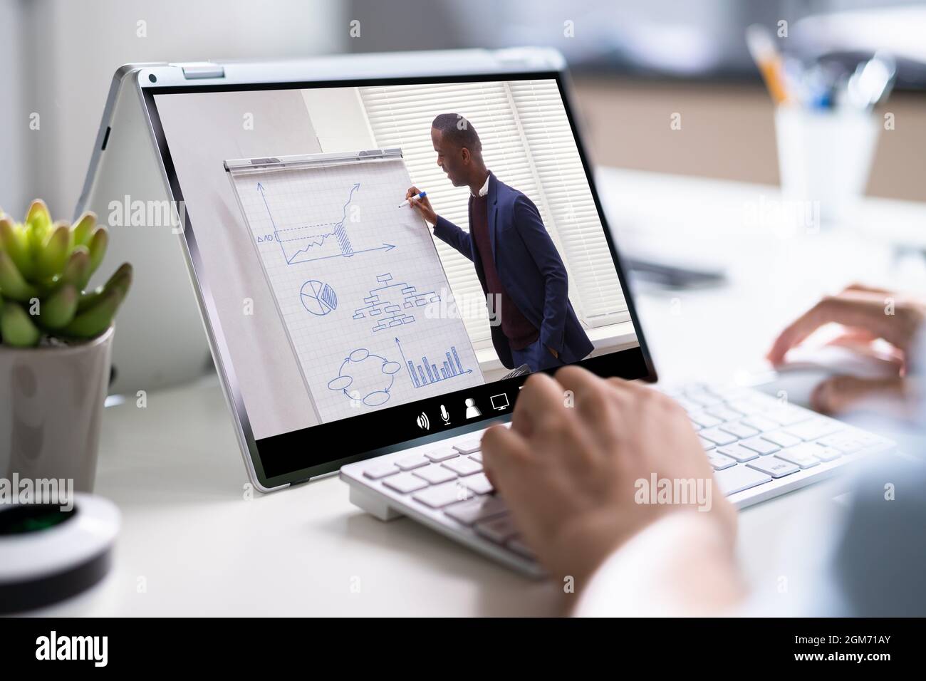 Virtual Online Training Program With Coach On Laptop Stock Photo - Alamy