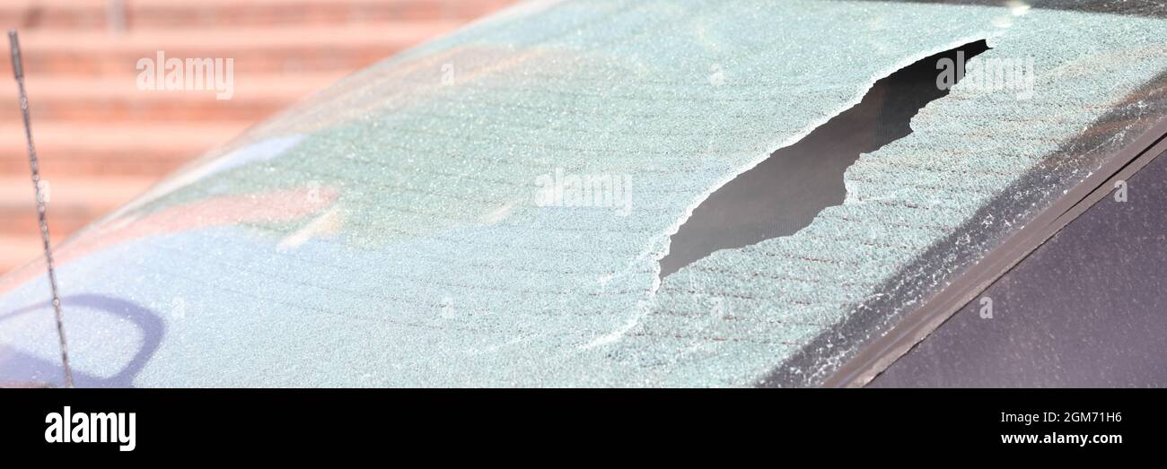 Broken rear windshield hi-res stock photography and images - Alamy