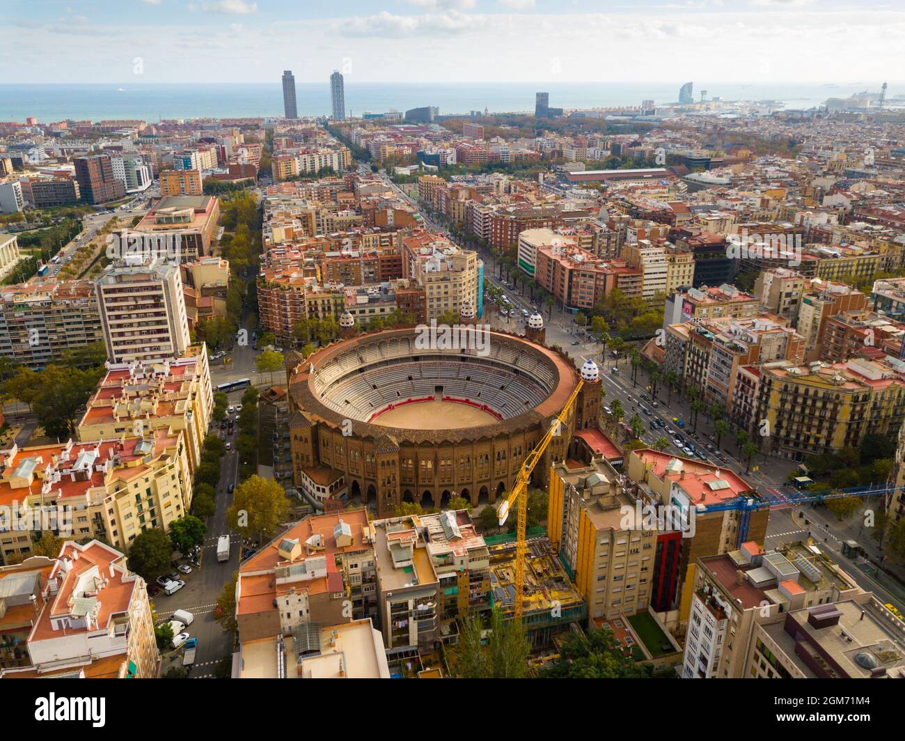 Eixample district and La Monumental Stock Photo - Alamy