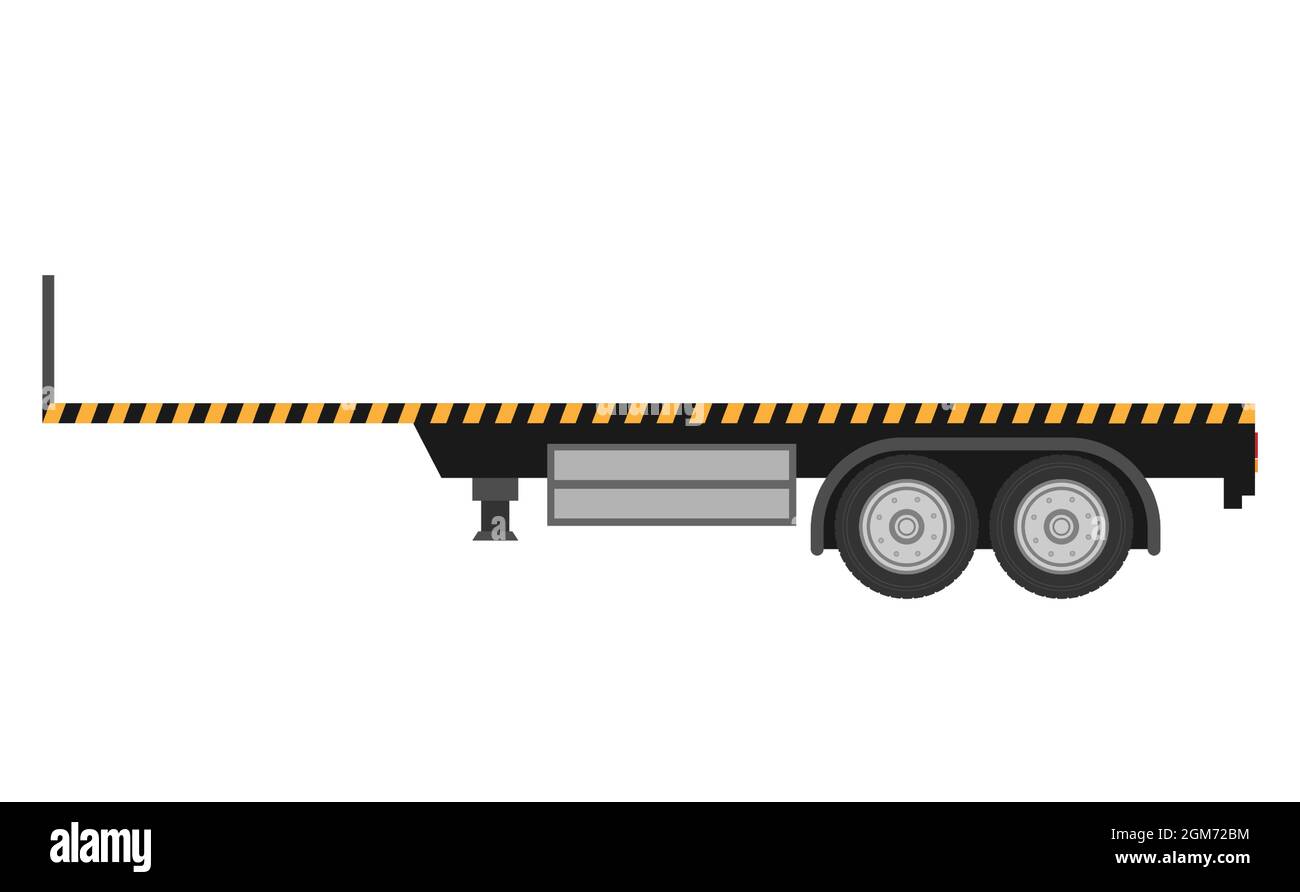 Flat Bed Trailer isolated on white background Stock Vector Image & Art ...