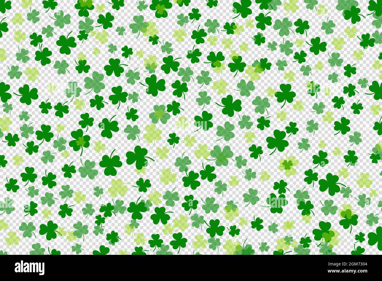 Clover Leaf Flat Design Green Falling Background Pattern Vector