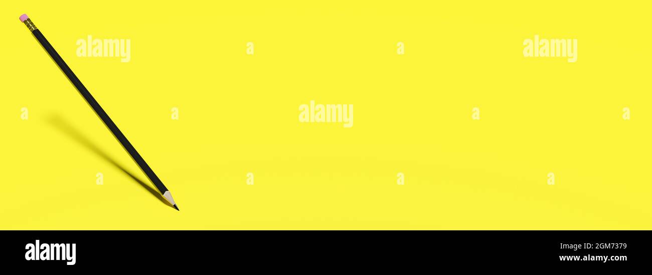 Education yellow background with blank copy space. 3d rendering Stock ...