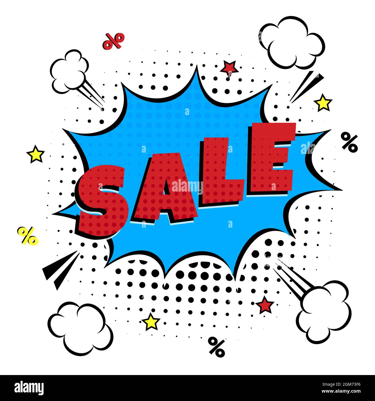 Comic lettering SALE! in the speech bubble comic style flat design ...