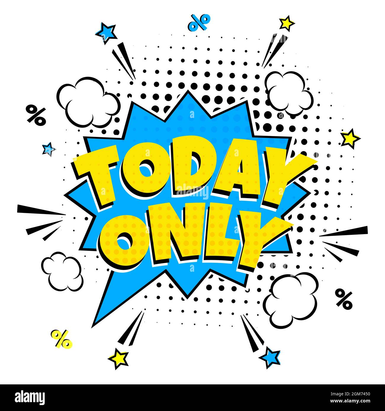 Sale comic lettering vector cartoon illustration in retro pop art hi ...