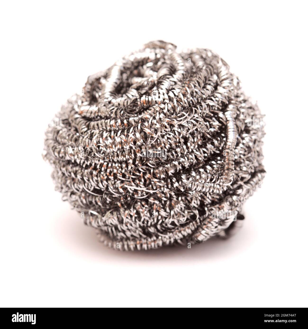 Metal scouring ball isolated on white background Stock Photo - Alamy