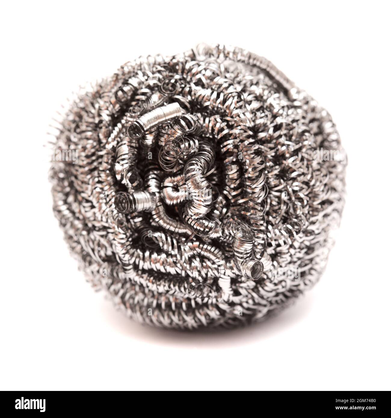 Metal scouring ball isolated on white background Stock Photo - Alamy
