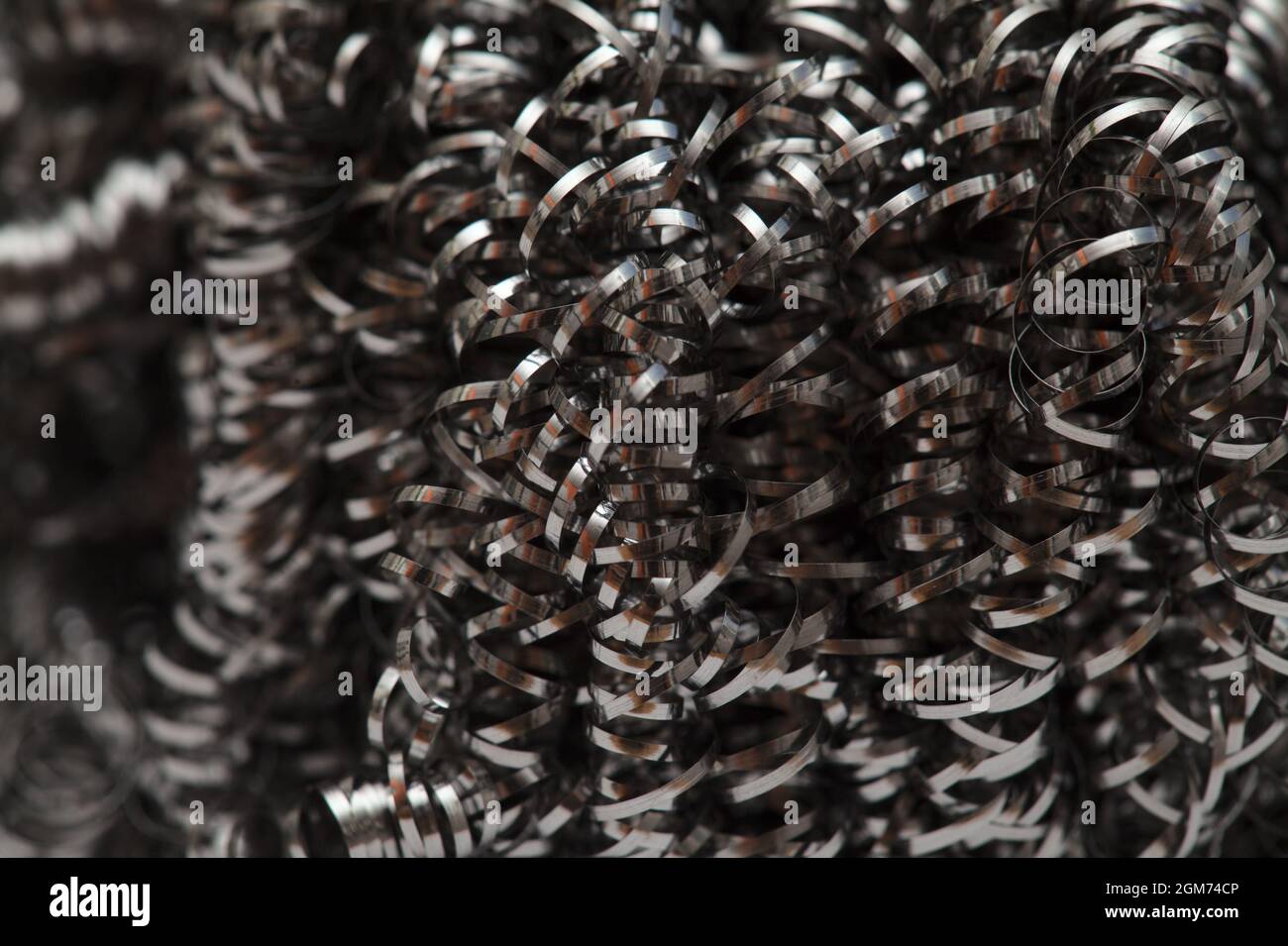 macro kitchen background, Metal scouring ball Stock Photo - Alamy
