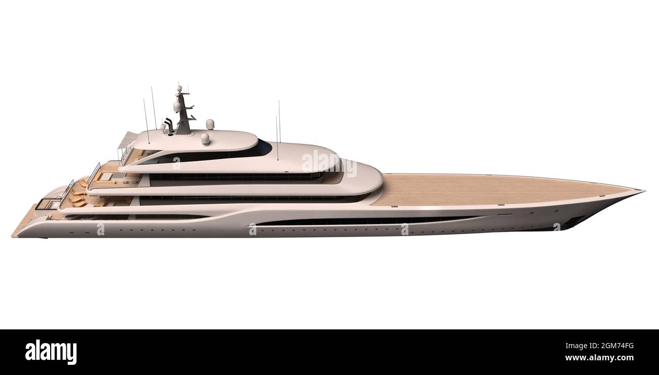 3D illustration modern yacht isolated on white background Stock Photo ...