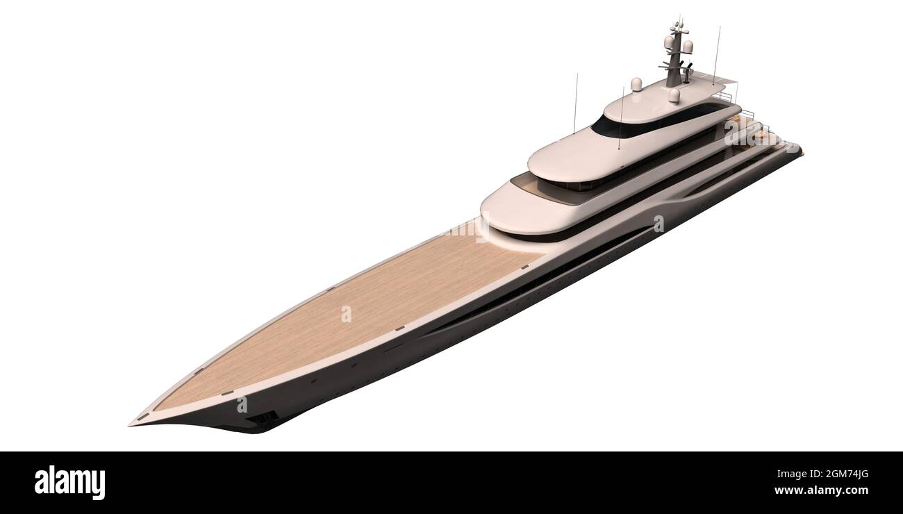 3D illustration modern yacht isolated on white background Stock Photo ...