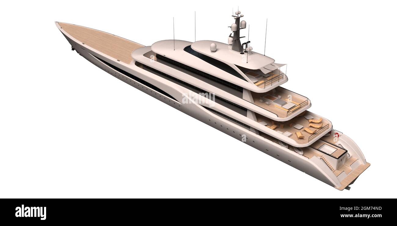 3D illustration modern yacht isolated on white background Stock Photo ...