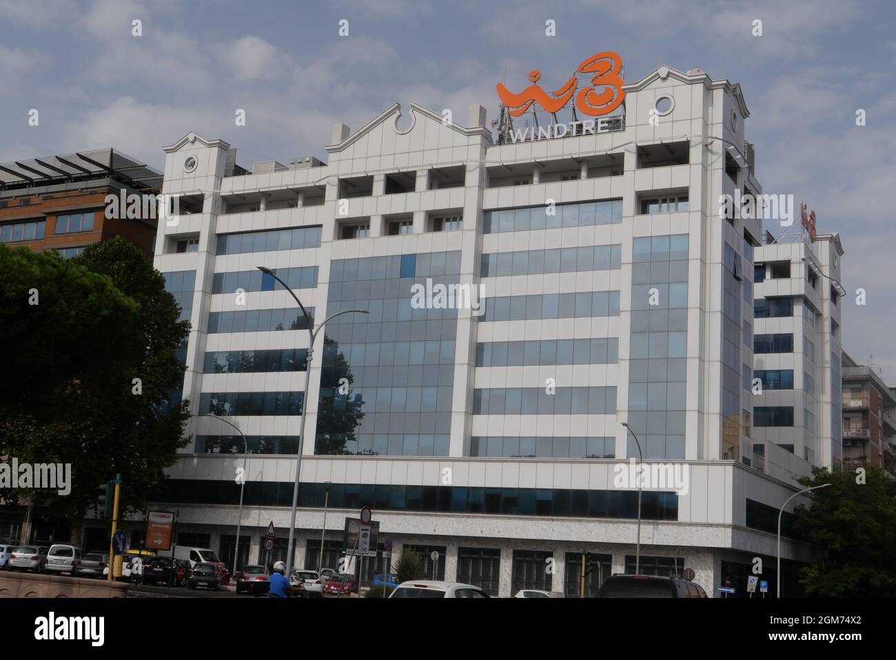 SIGN OF WIND TRE. IT IS AN ITALIAN TELEPHONE OPERATOR Stock Photo - Alamy