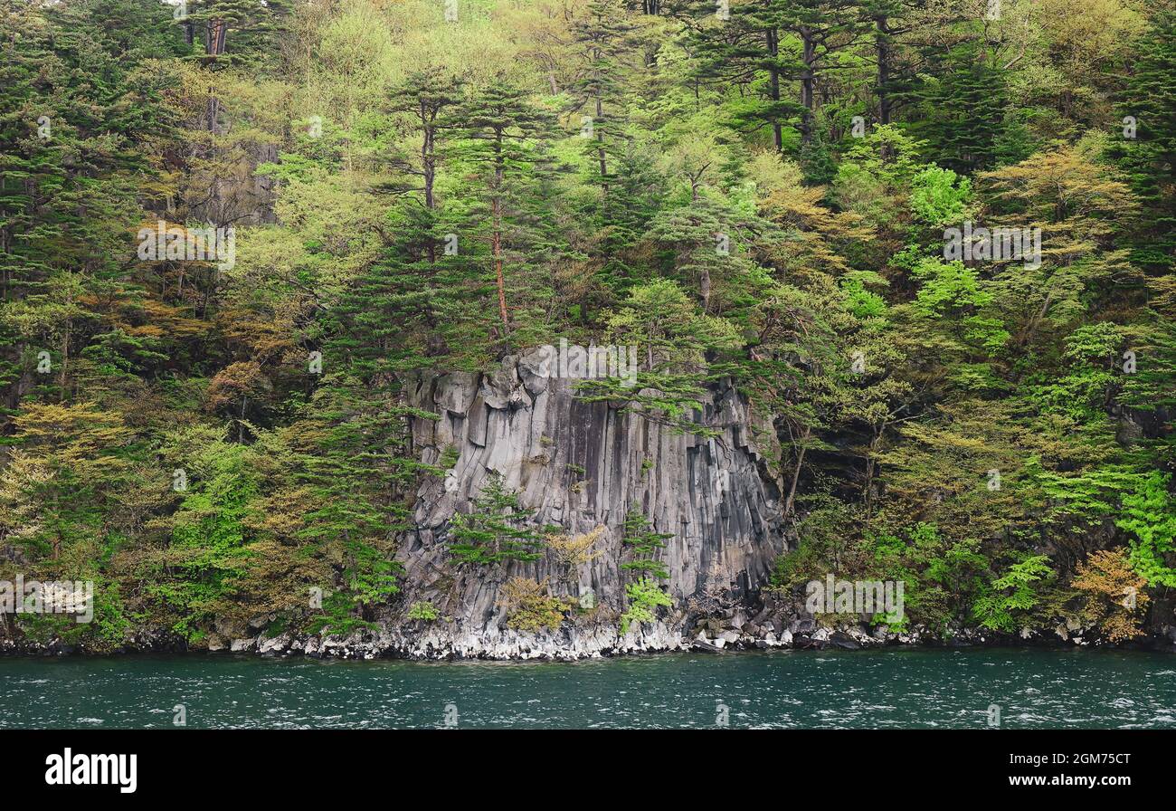 Scenery of Lake Towada in Aomori, Japan. Lake Towada is the largest ...