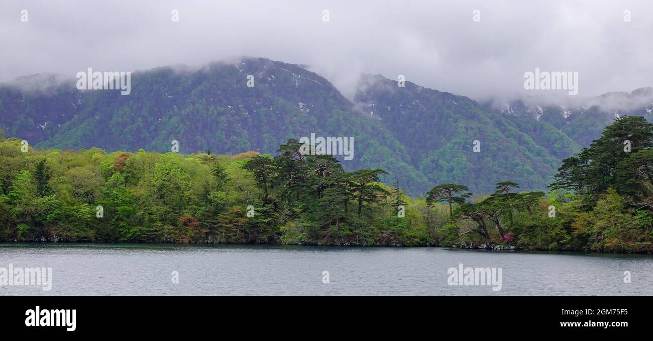 Scenery of Lake Towada in Aomori, Japan. Lake Towada is the largest ...