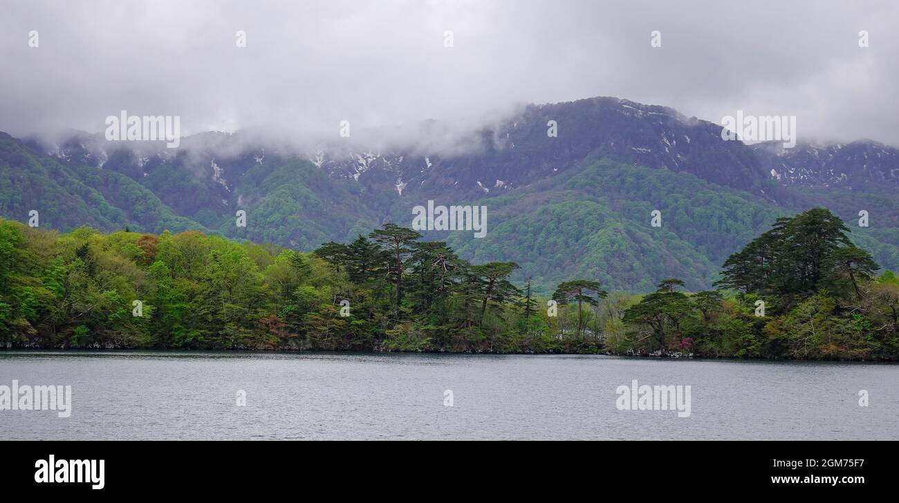 Scenery of Lake Towada in Aomori, Japan. Lake Towada is the largest ...