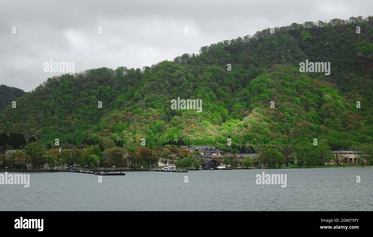 Scenery of Lake Towada in Aomori, Japan. Lake Towada is the largest ...