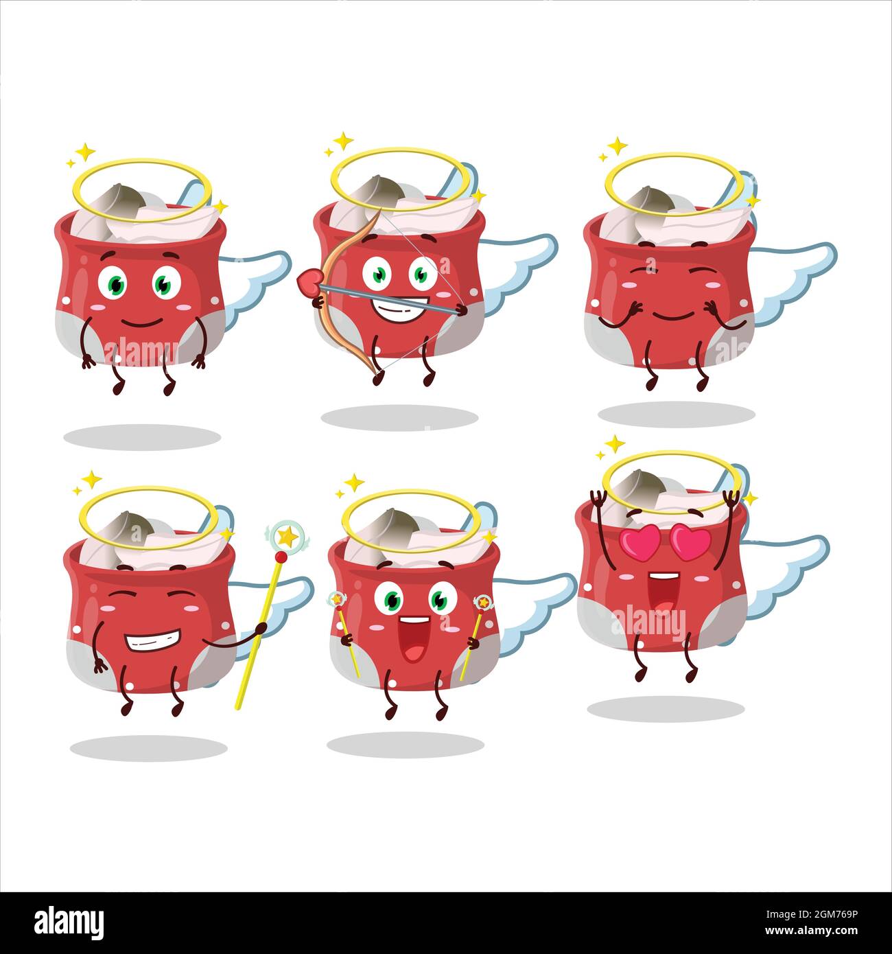 Bay leaf cartoon designs as a cute angel character. Vector illustration ...