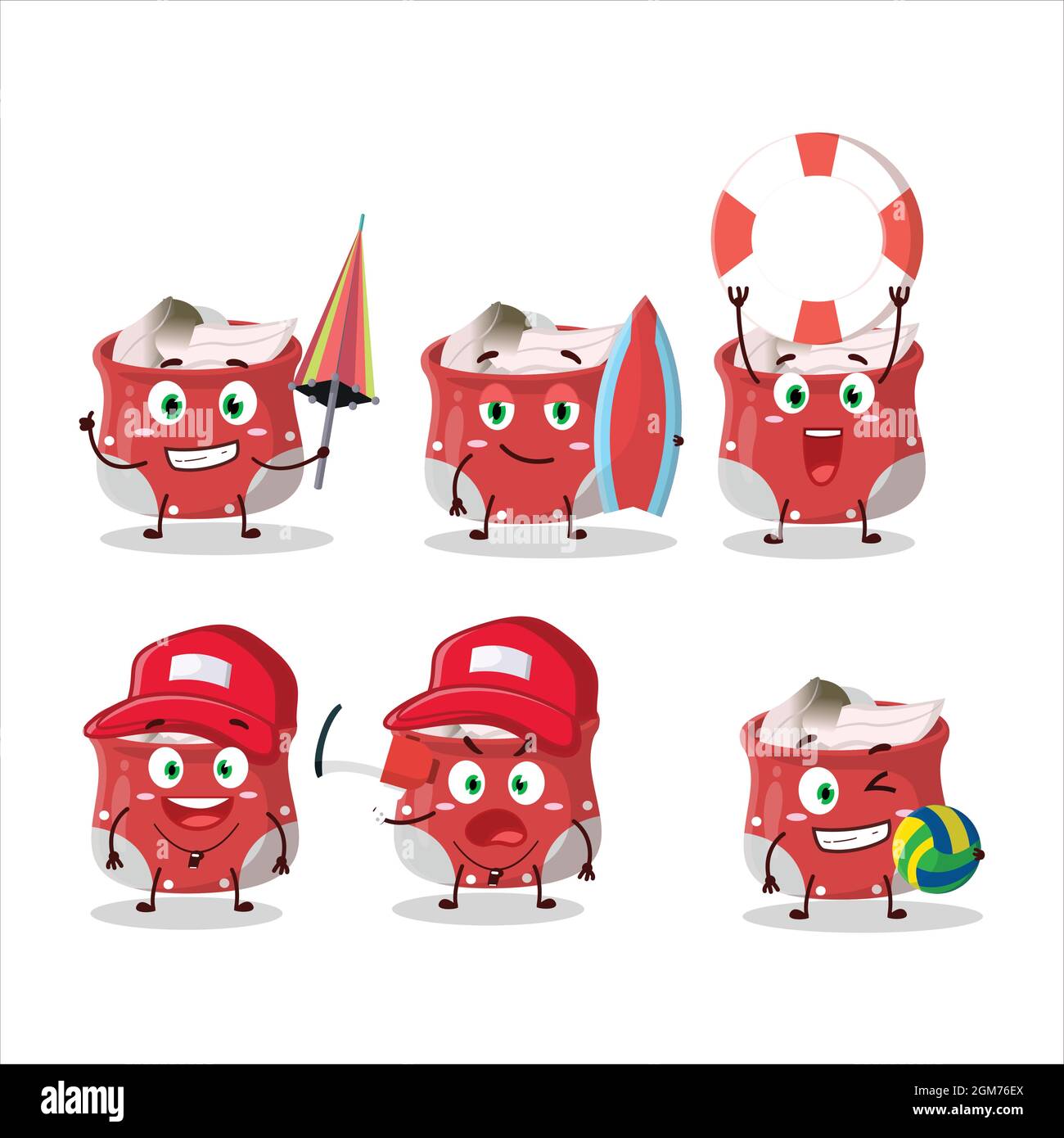 Happy Face bay leaf cartoon character playing on a beach. Vector ...