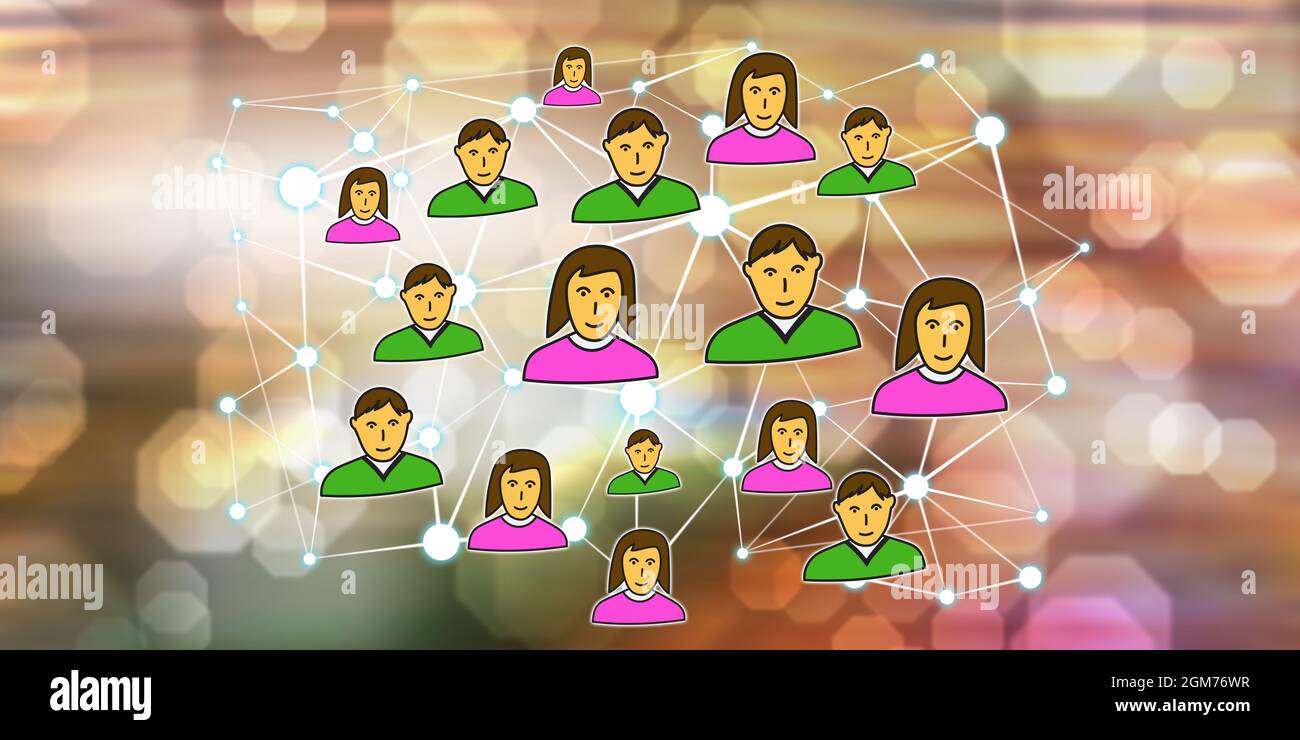 Illustration of a social network concept Stock Photo - Alamy