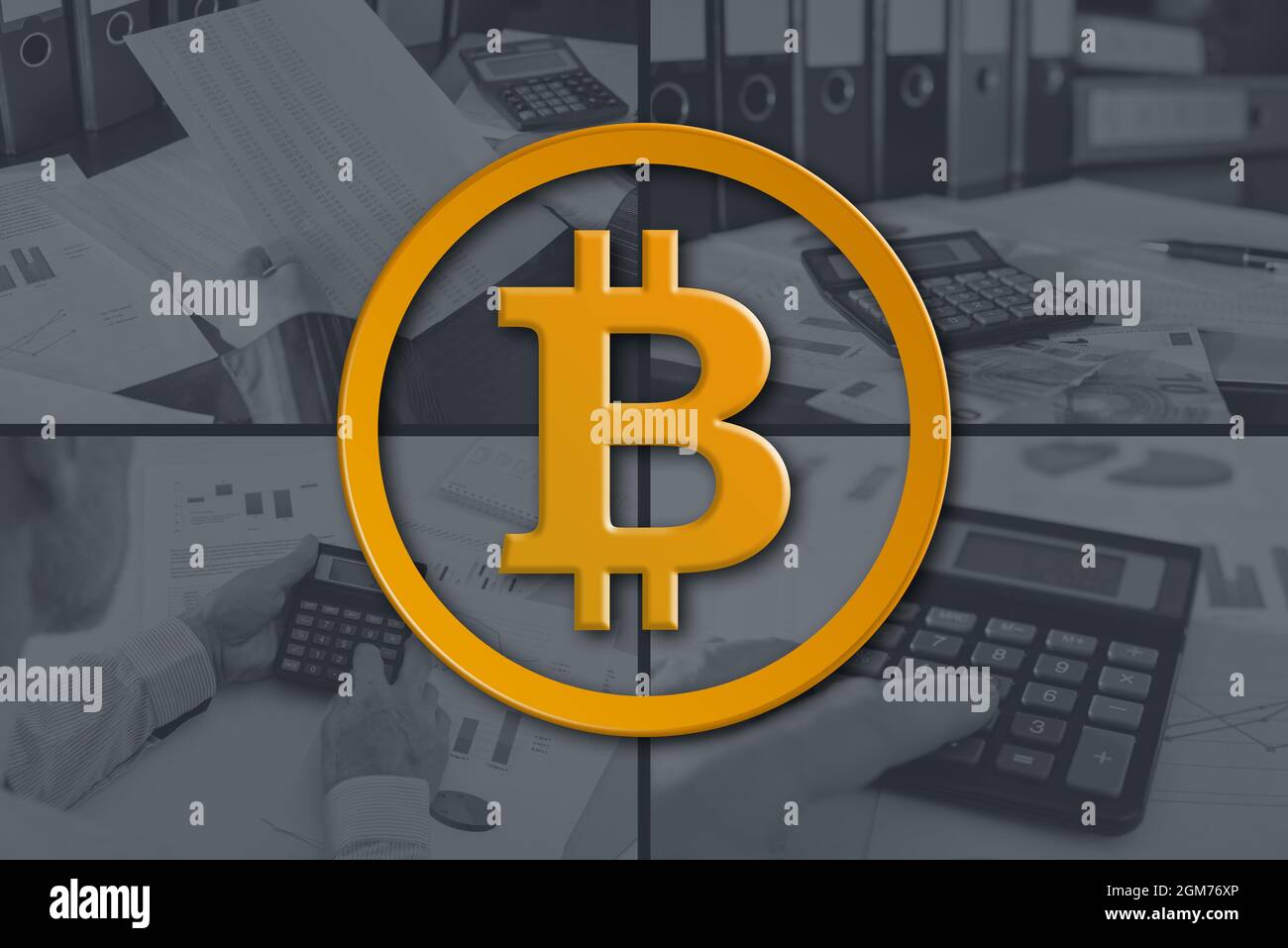 Bitcoin concept illustrated by pictures on background Stock Photo - Alamy
