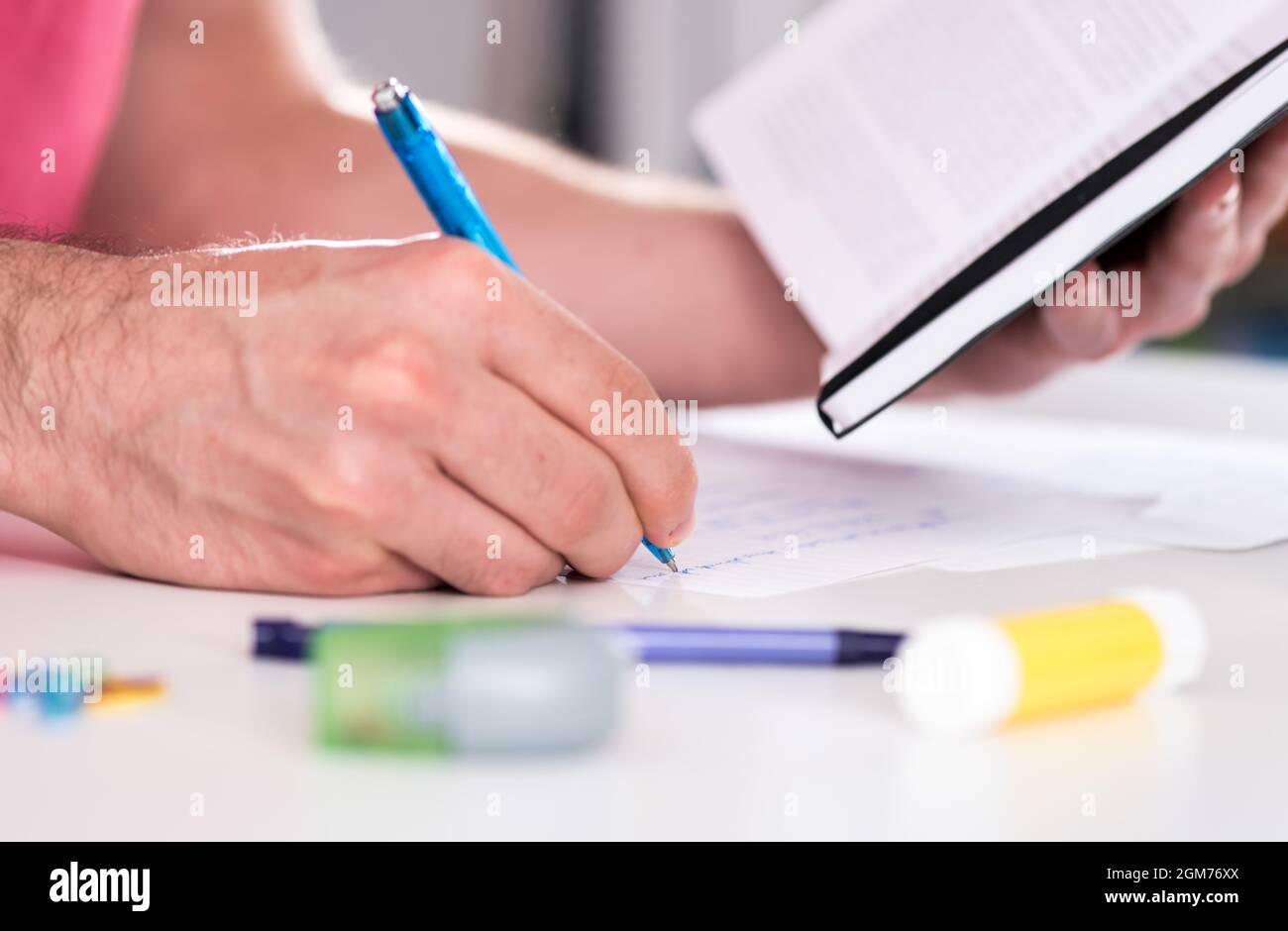 Student working for exams Stock Photo - Alamy