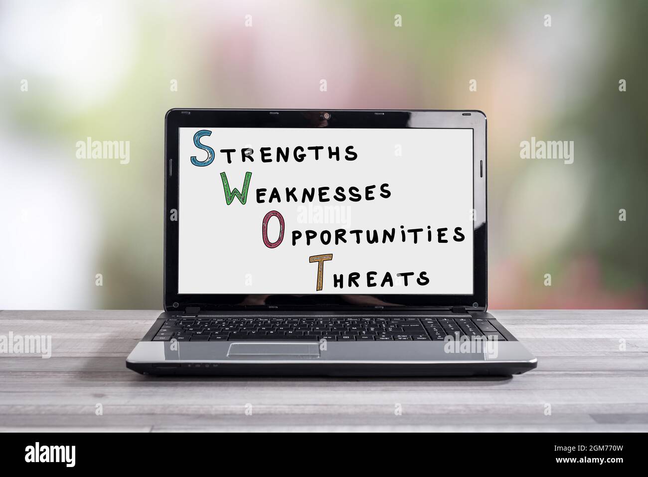 Swot concept shown on a laptop screen Stock Photo - Alamy