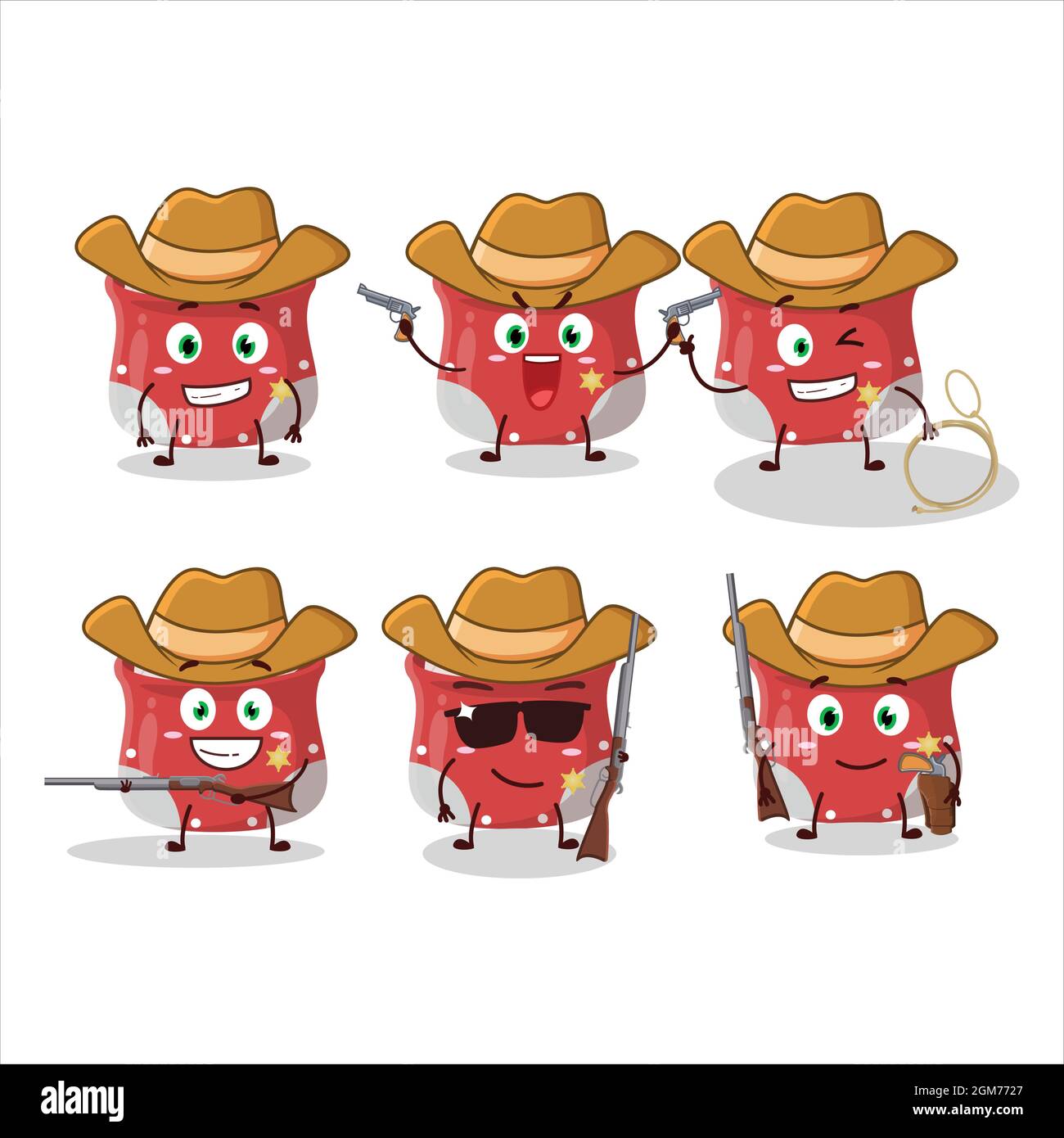 Cool cowboy bay leaf cartoon character with a cute hat. Vector ...