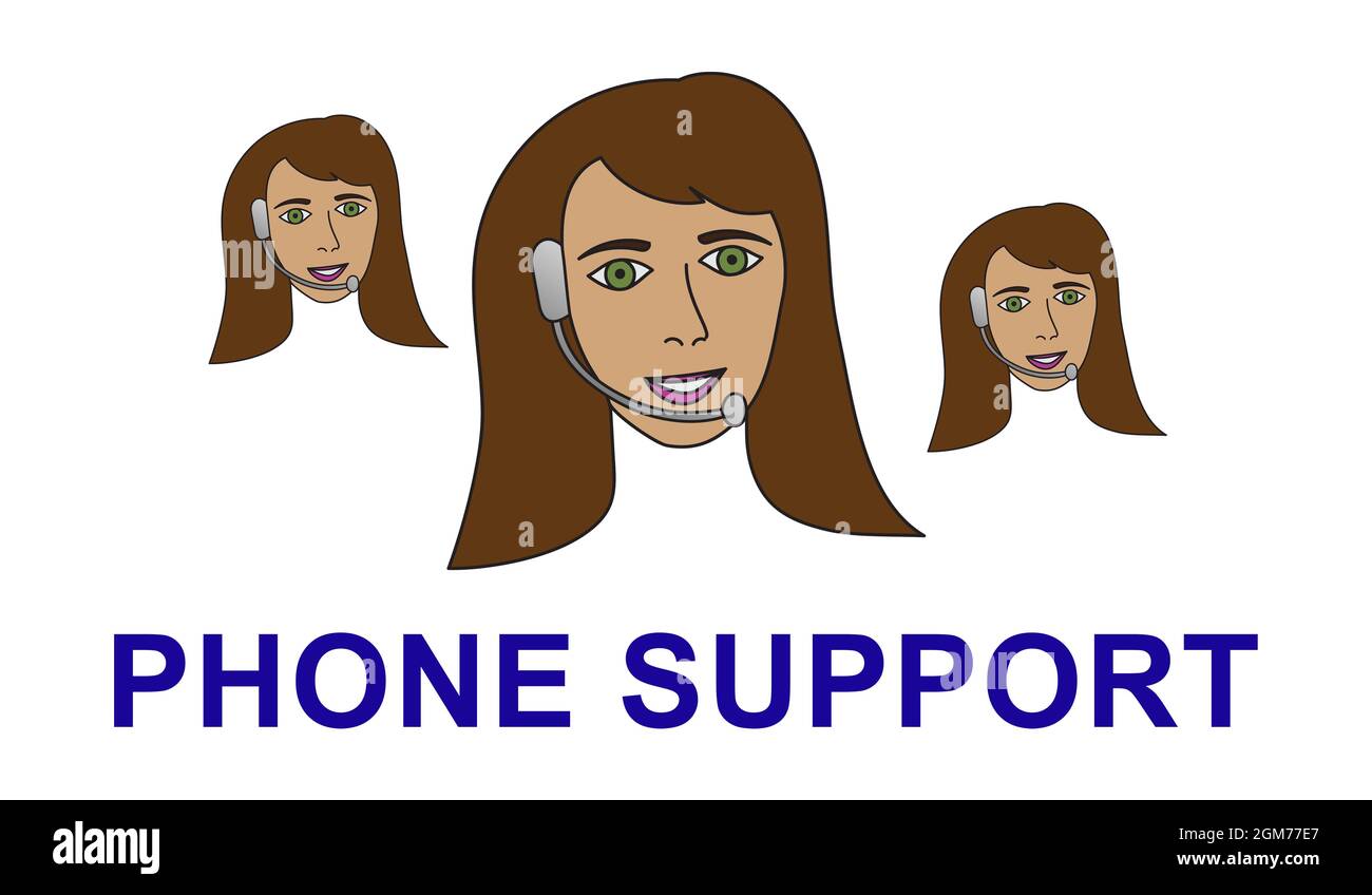 Illustration of a phone support concept Stock Photo - Alamy