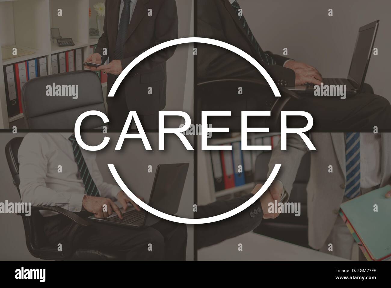 Career concept illustrated by pictures on background Stock Photo - Alamy