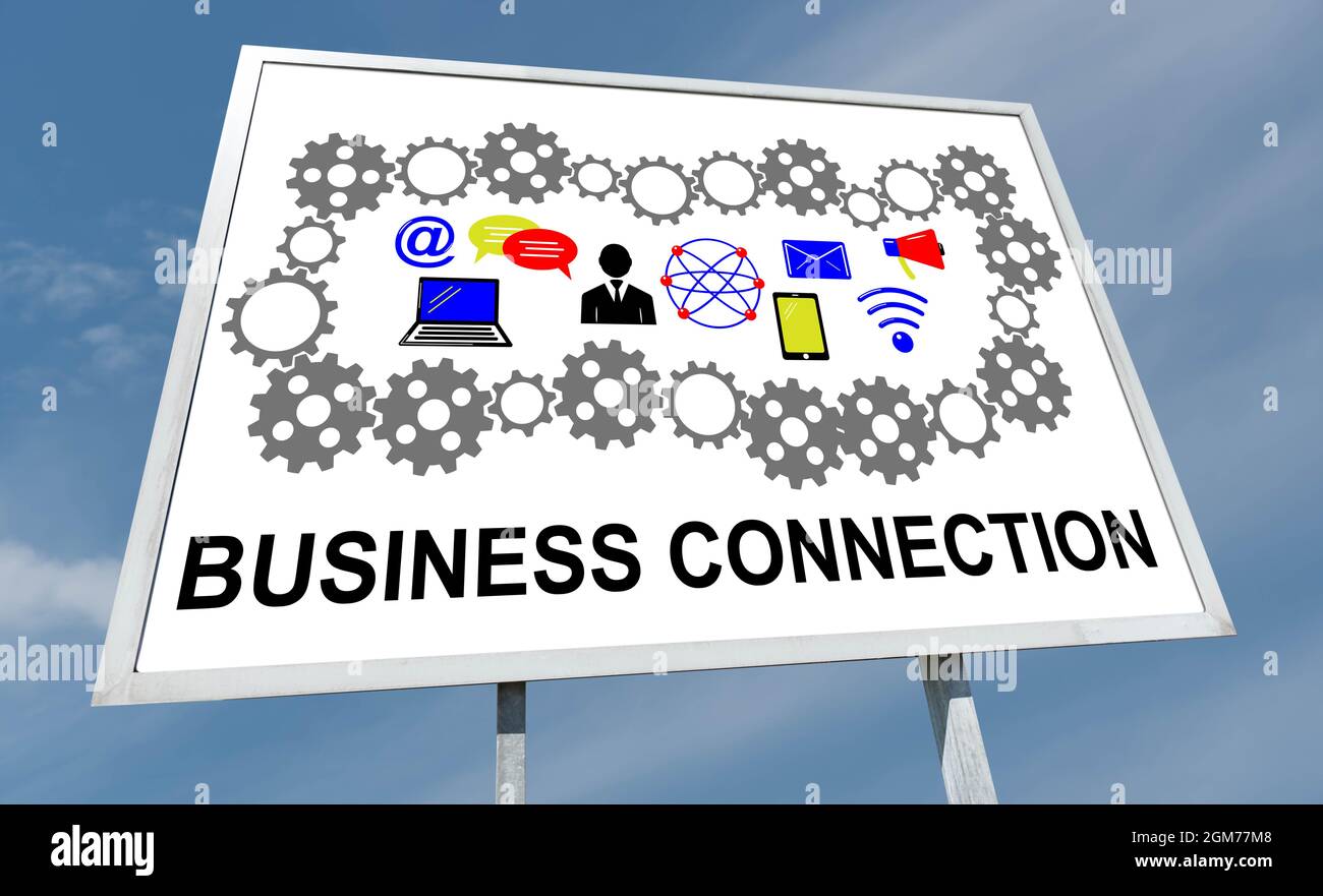 Business connection concept drawn on a billboard Stock Photo - Alamy