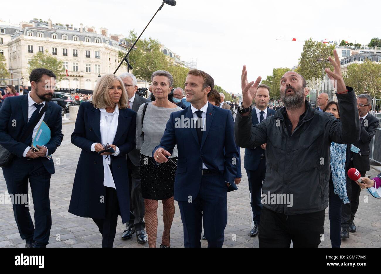 Paris, France. 16th Sep, 2021. Brigitte and President Emmanuel Macron ...