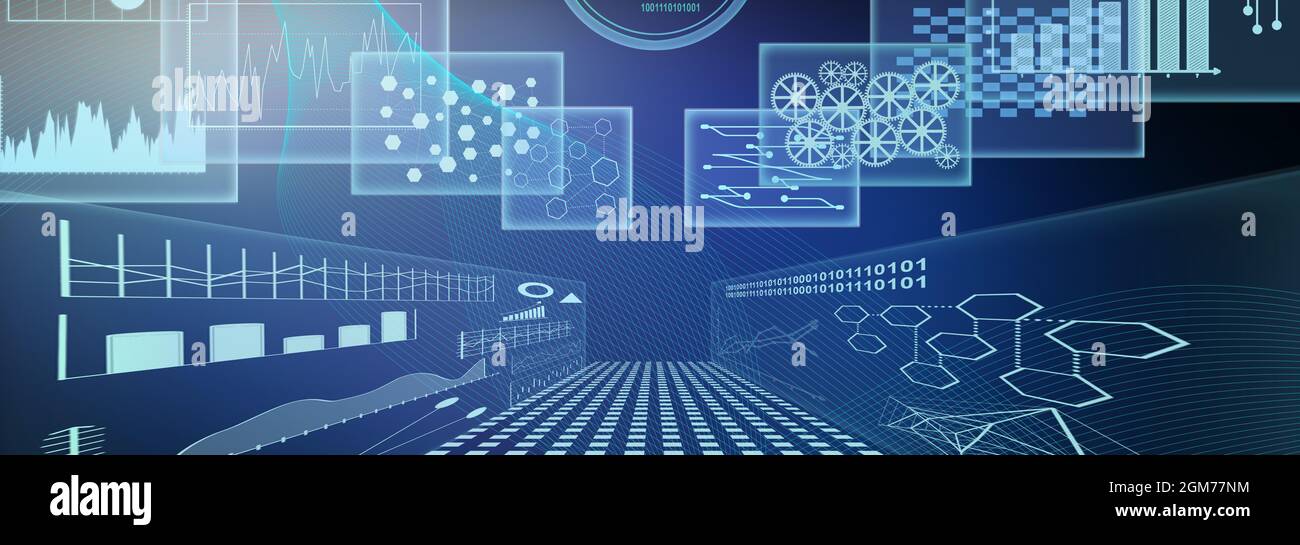 Illustration of a business digital interface concept Stock Photo - Alamy