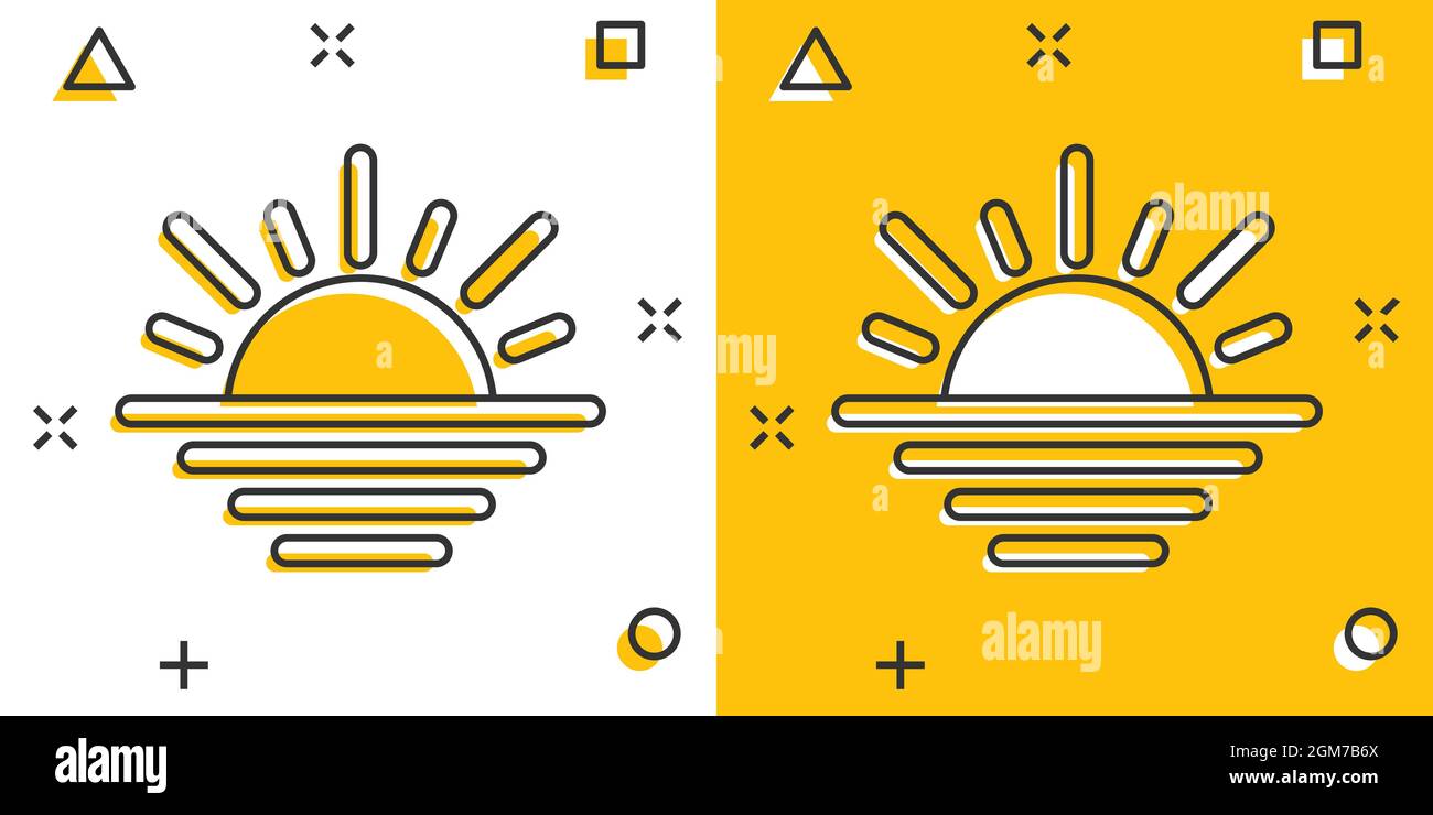 Sun icon in comic style. Sunlight cartoon sign vector illustration on ...